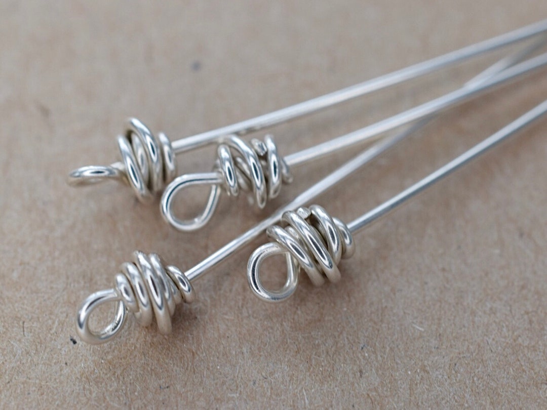 Sterling Silver Eye Pins Handmade Artisan Tumbleweed Shiny 2/10/30pcs ...