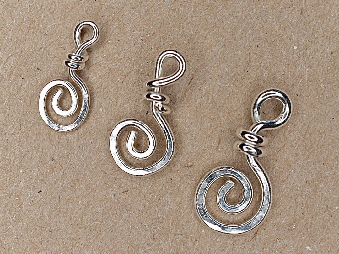 Sterling Silver Charm Handmade Artisan Swirl Shiny 1/5/15pcs - Etsy