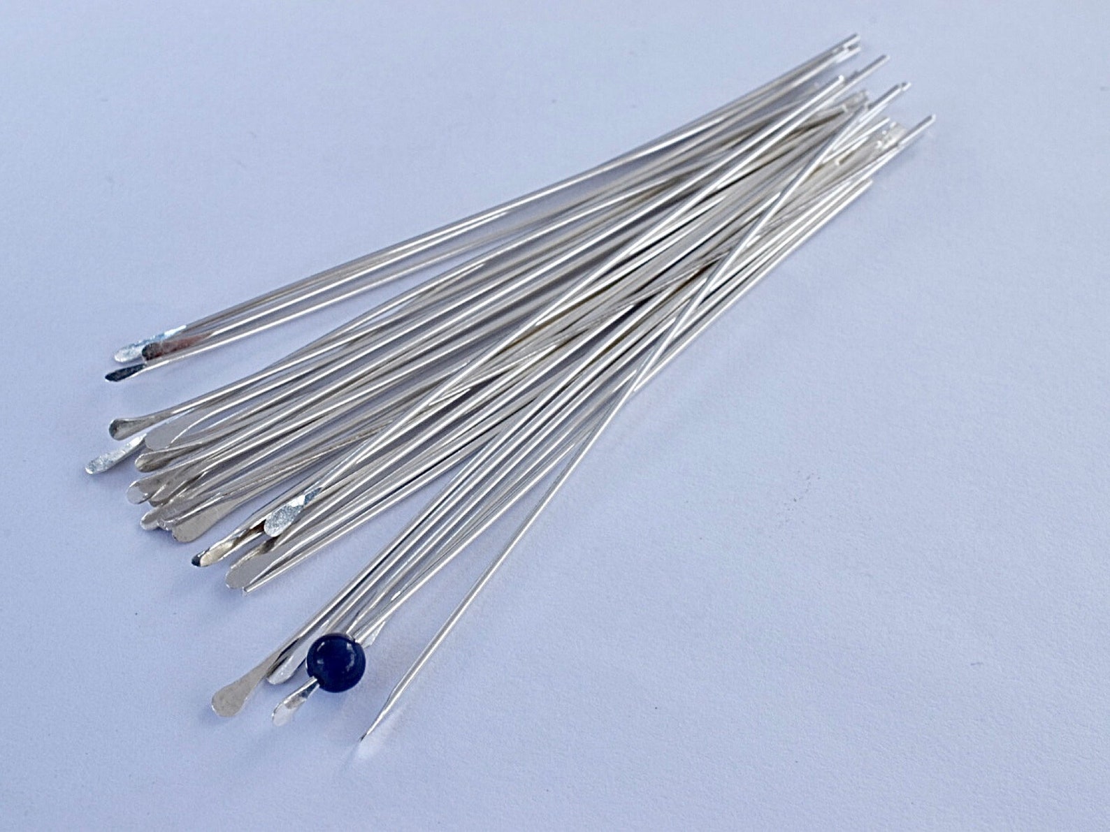 Sterling Silver Head Pins Handmade Artisan Hammered Paddle | Etsy UK