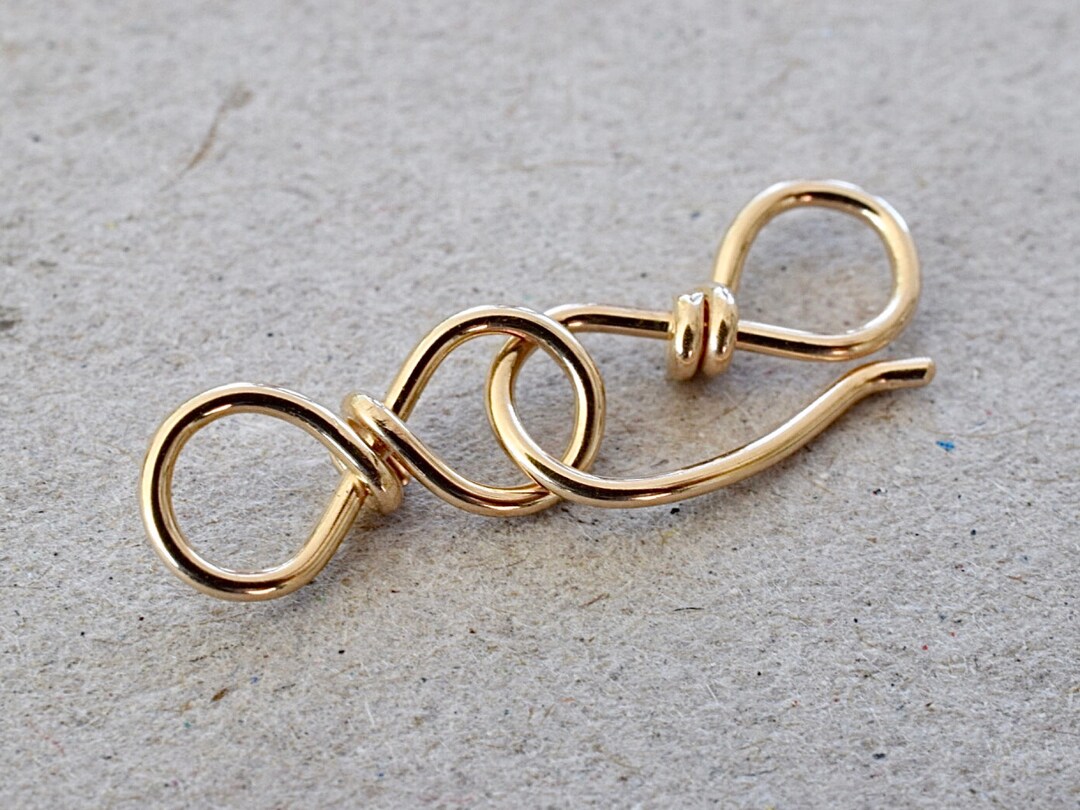 Gold Filled Infinity Hook and Eye Clasp Artisan Handcrafted / 1 or 5 ...