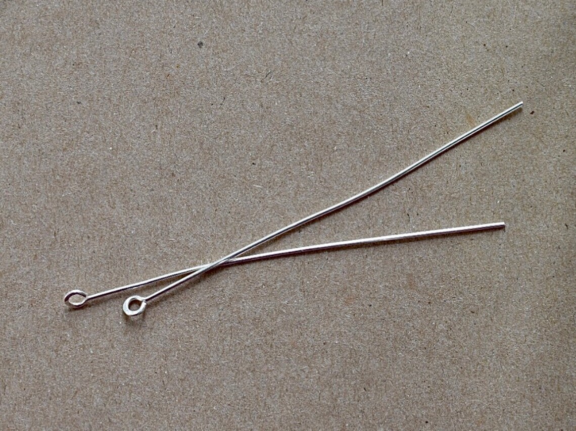 Sterling Silver Eye Pins Handmade Artisan Hammered Shiny 2/10/30pcs ...