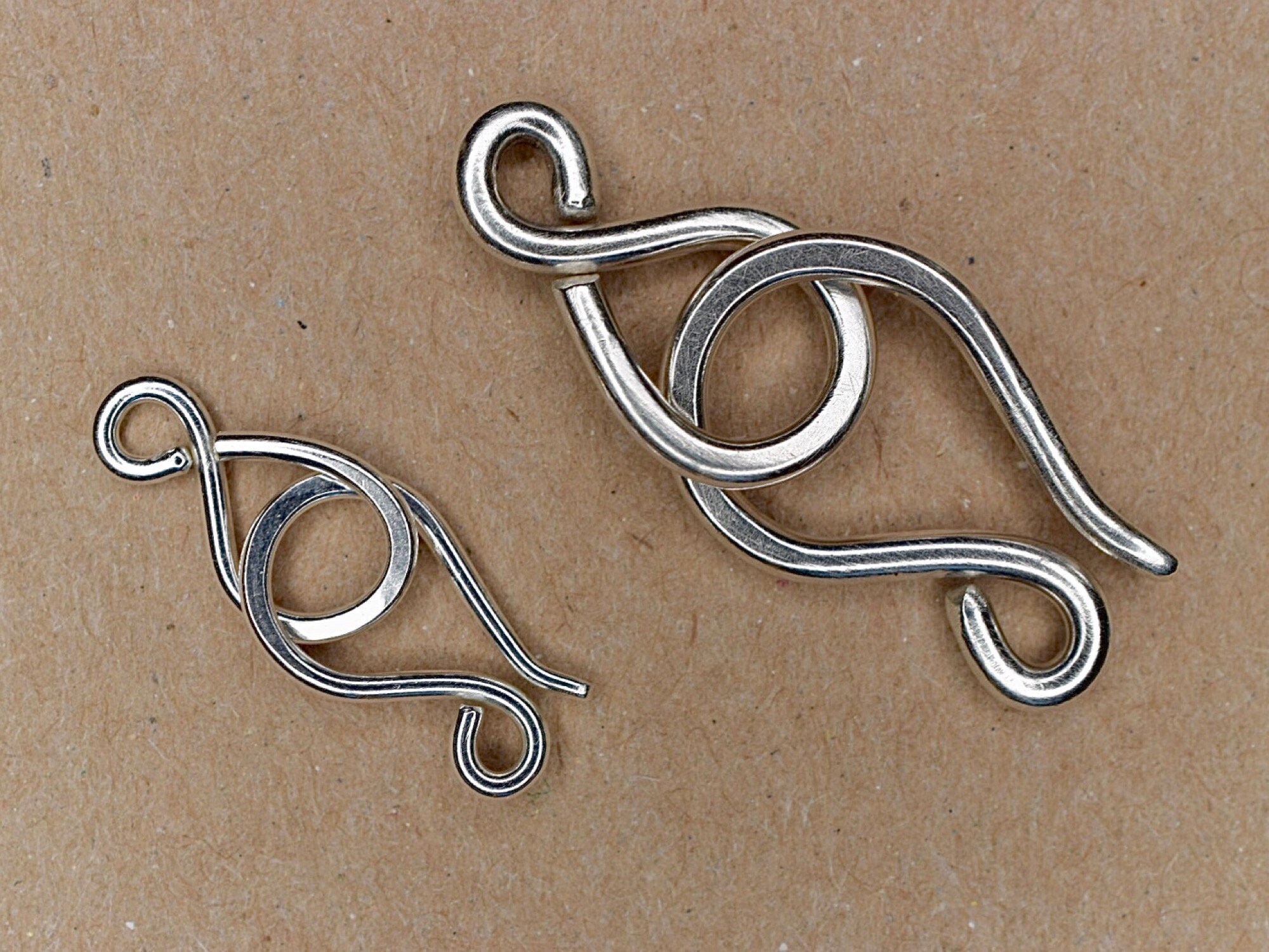 Sterling Silver Clasp Handmade Artisan Hook and Eye Shiny - Etsy UK