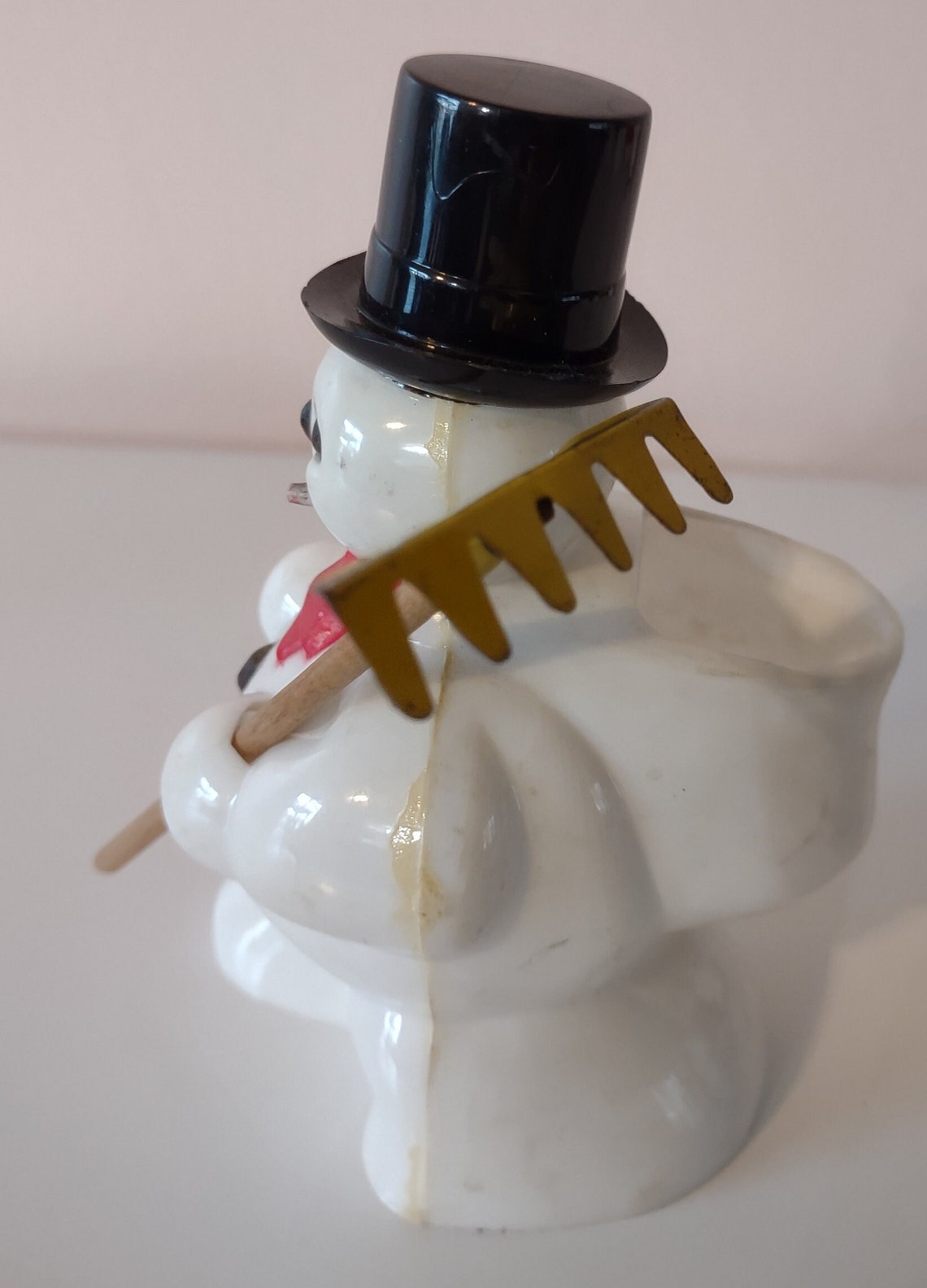 Vintage 1950's Rosbro Plastic Frosty the Snowman W/rake - Etsy