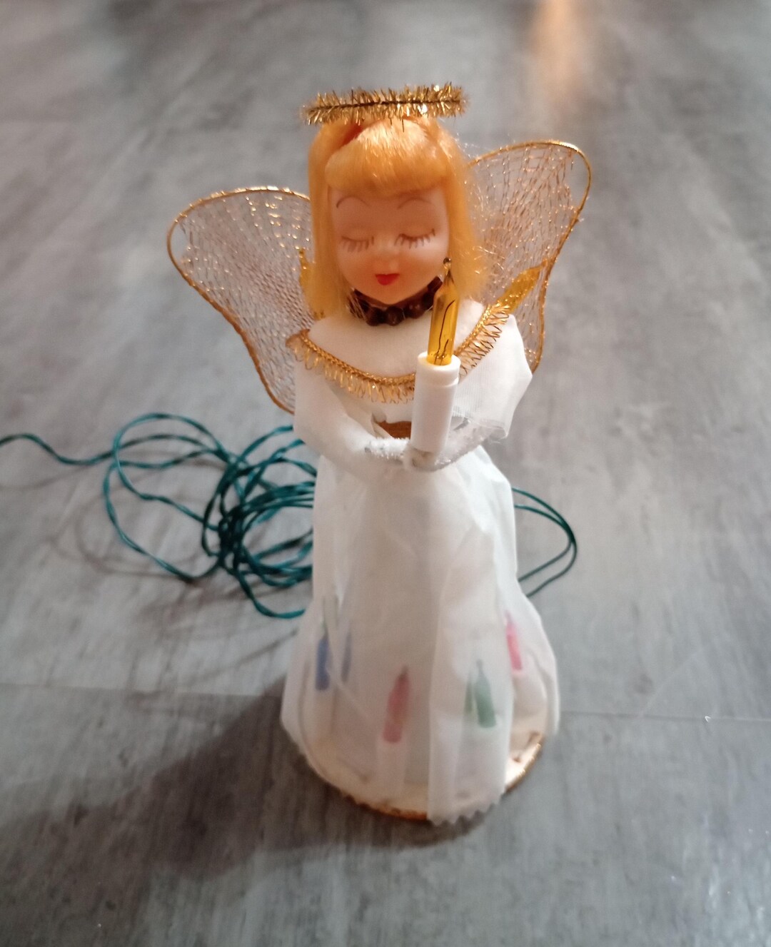 Vintage Christmas Holiday Light up Angel Tree Topper Tabletop Decor 8.5 ...