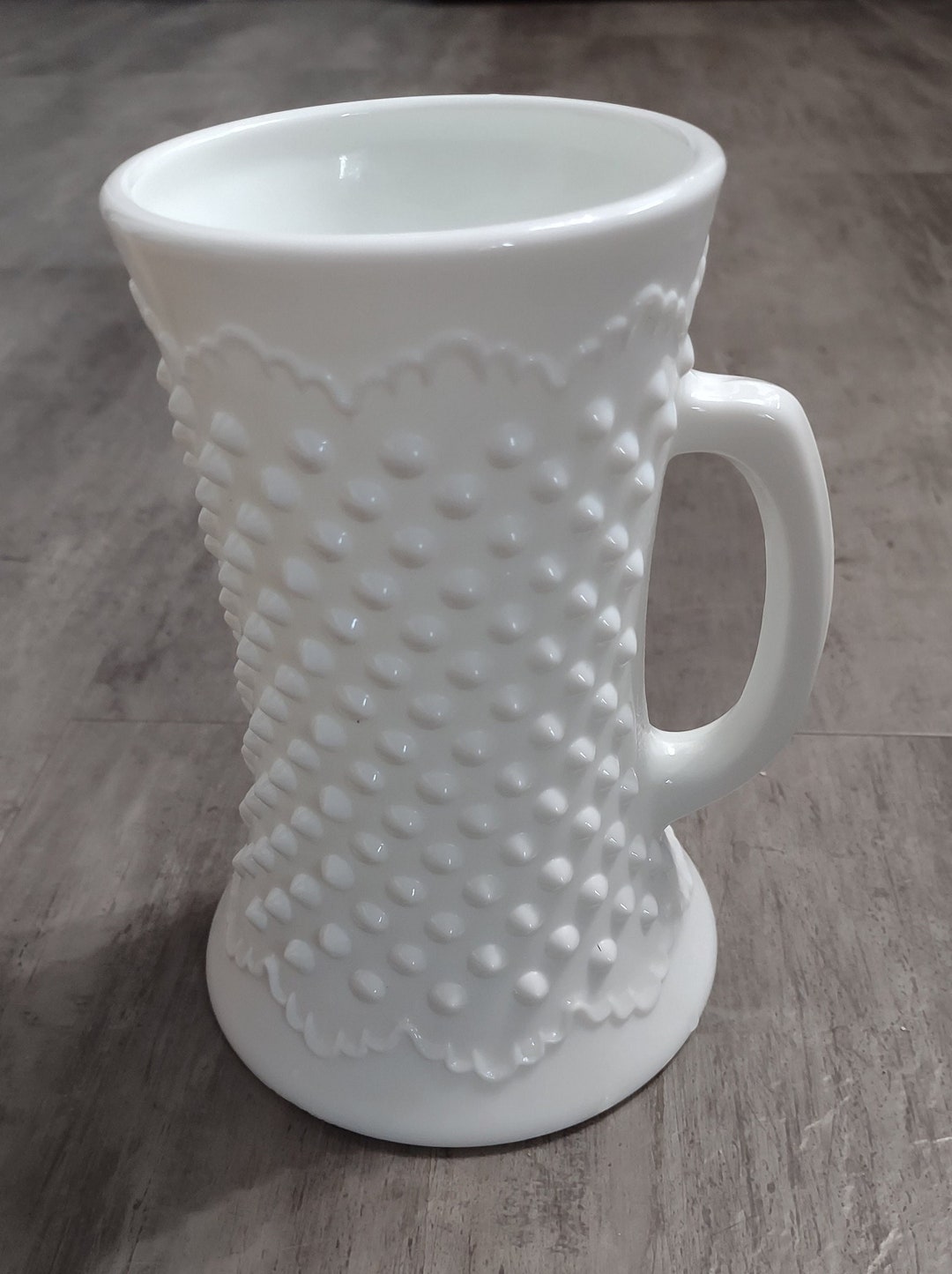 Vintage 1970's Fenton White Milk Glass Hobnail Beer Stein - Etsy
