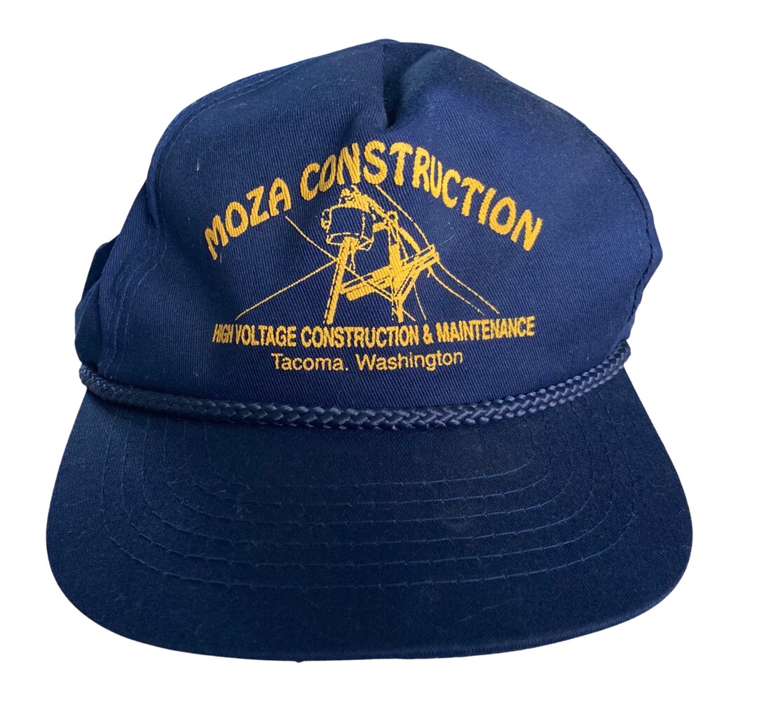 Vintage 90's Moza Construction High Voltage Adjustable Snapback Hat on a Westpro Sportswear. One ...