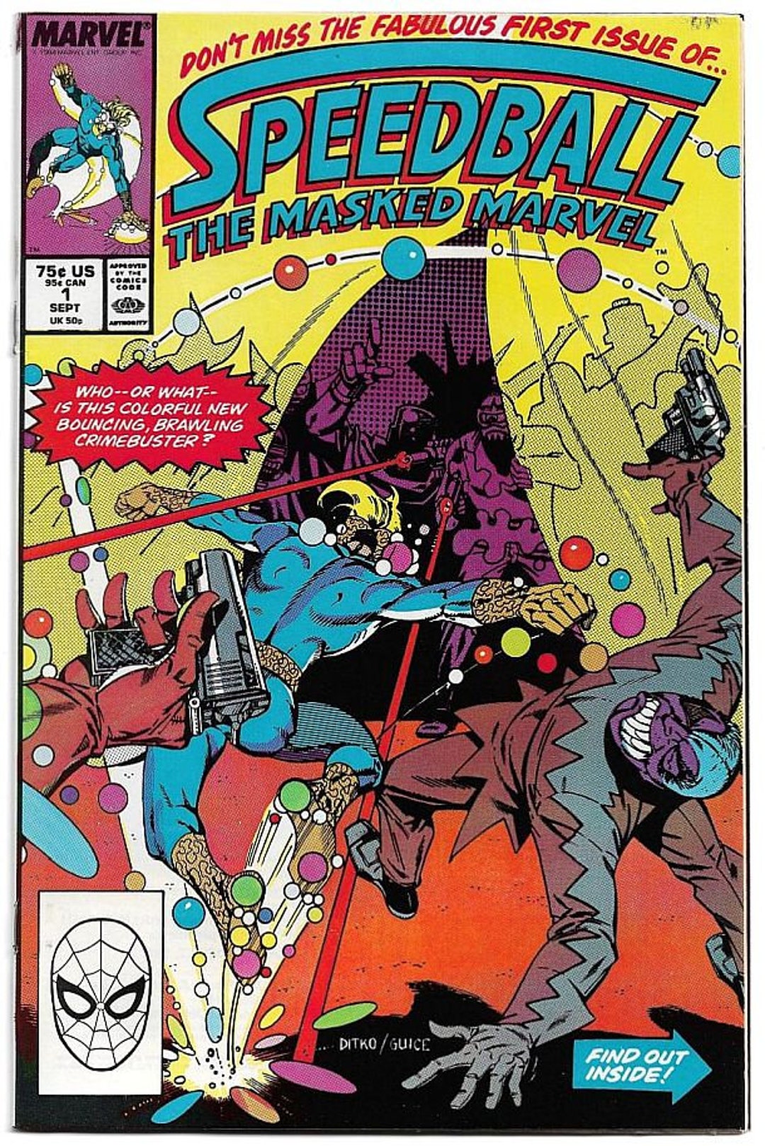 Speedball 1 1988 marvel Comics / the Masked Marvel / Art by Steve Ditko ...