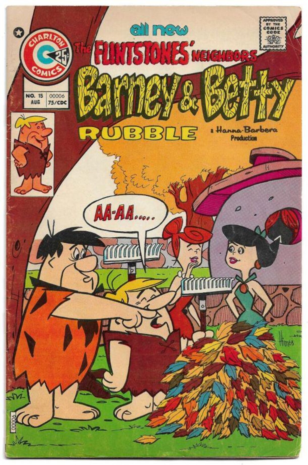 Barney & Betty Rubble #15 (1975) *charlton Comics / Cover Artwork by ...