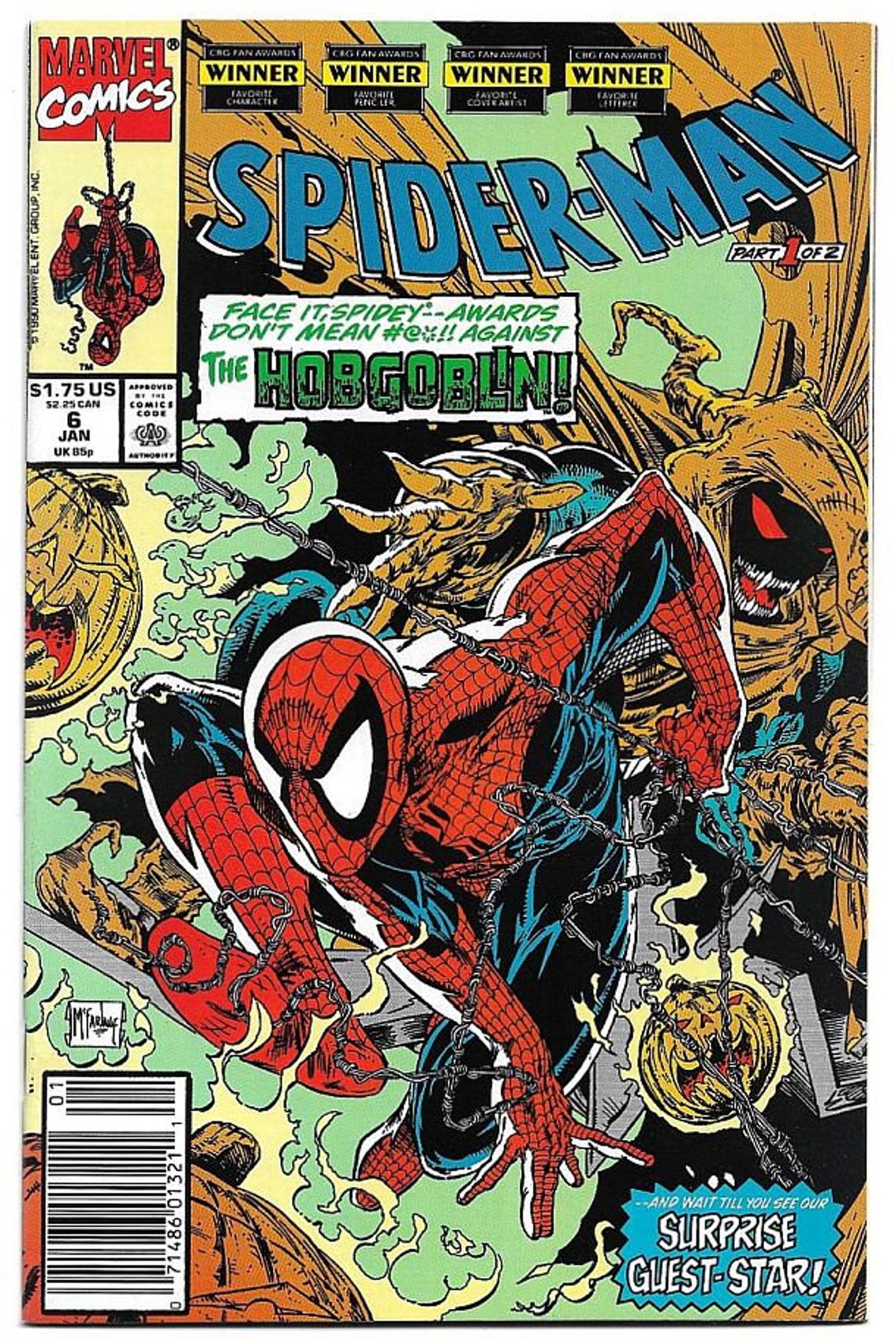 Spider-man 6 1991 marvel Comics / the Hobgoblin / Art by Todd Mcfarlane - Etsy
