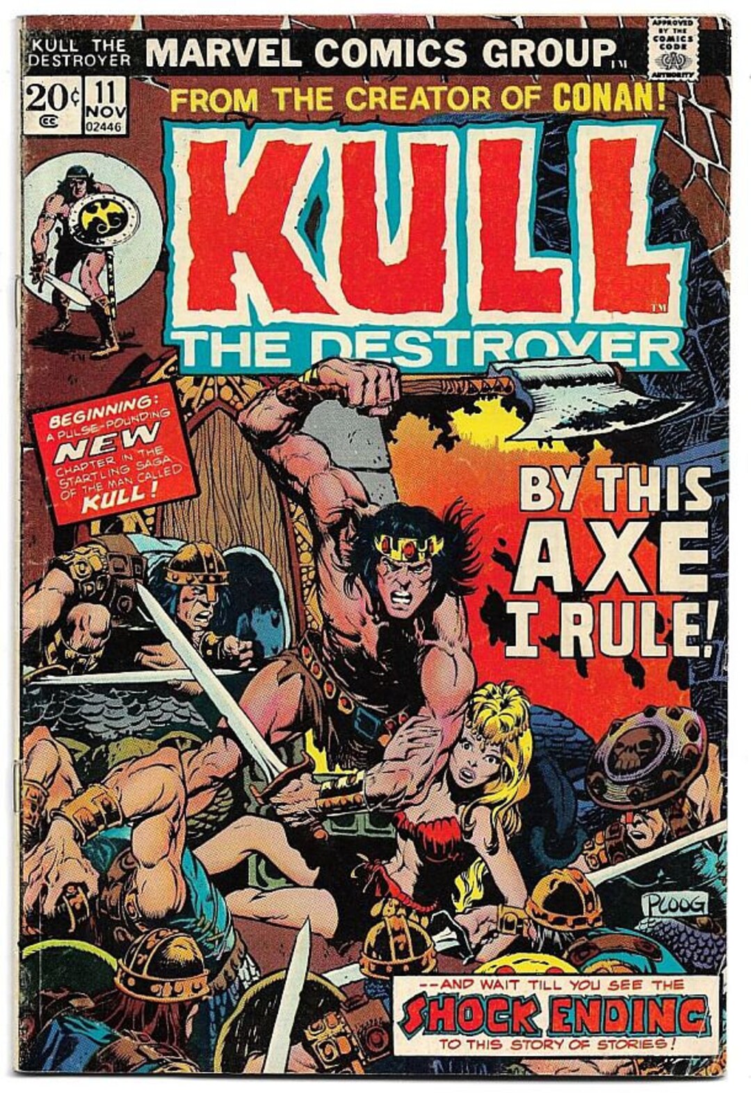 Kull the Destroyer 11 1973 marvel Comics / Cover & Art by Michael Ploog ...
