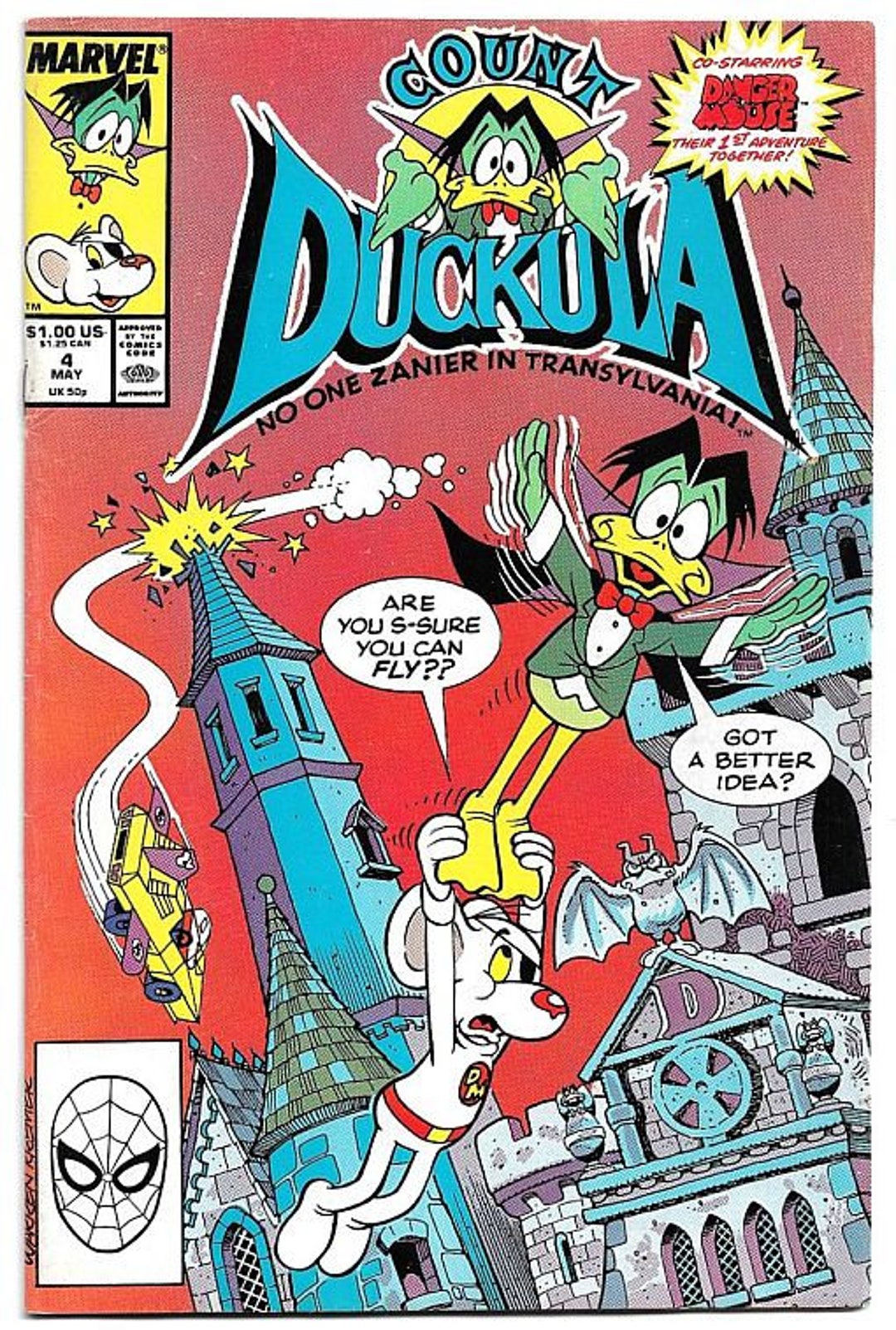 Count Duckula 4 1989 marvel Comics / Copper Age / Danger Mouse / Dmitri ...