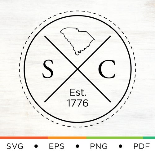 SC South Carolina SVG File Silhouette State - Etsy