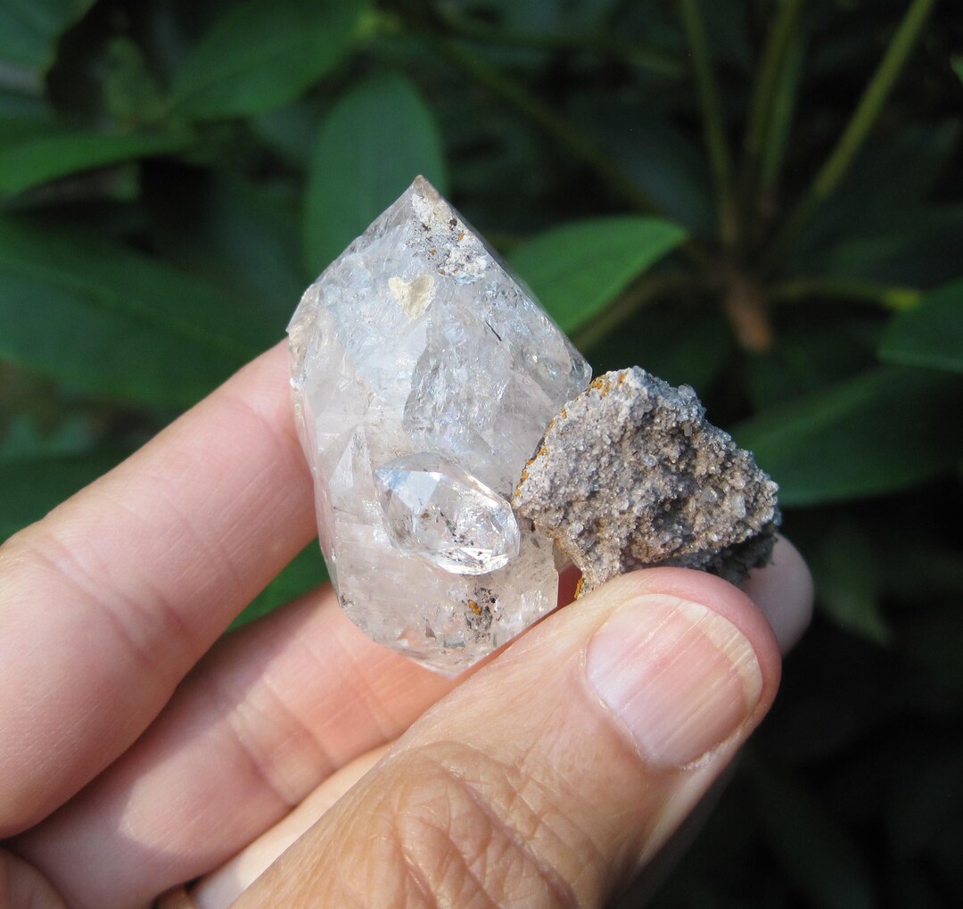 HERKIMER DIAMOND on Matrix With Black Anthraxolite Inclusions CRYSTAL ...