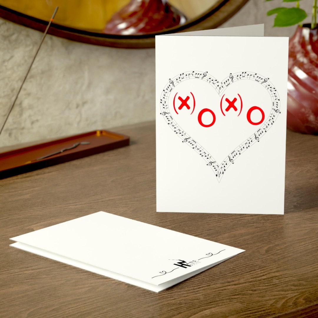 PRINTABLE Valentine Music Notes Greeting Card. XOXO Sheet Music Heart ...