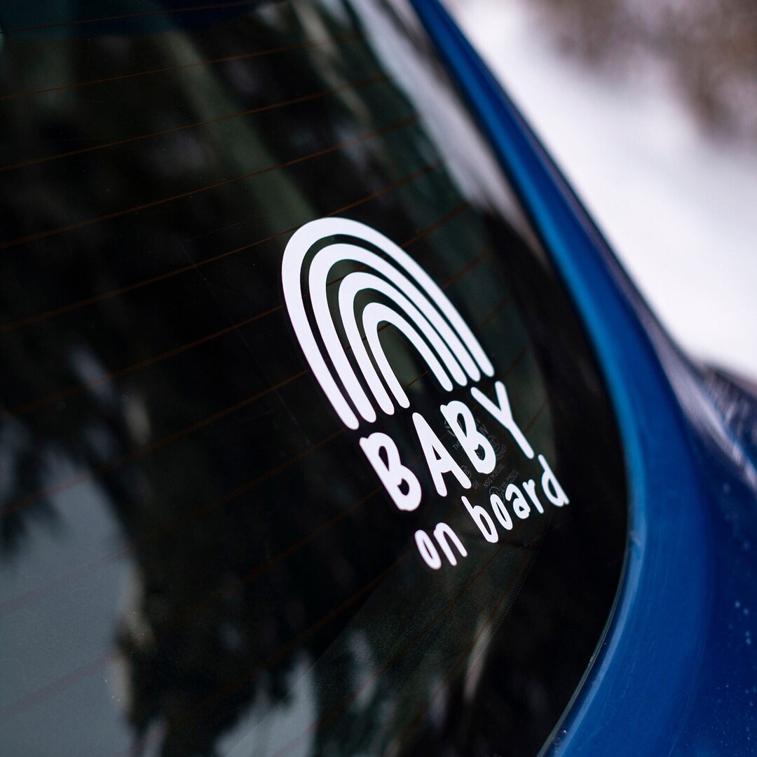 Rainbow Baby Car Decal - Etsy