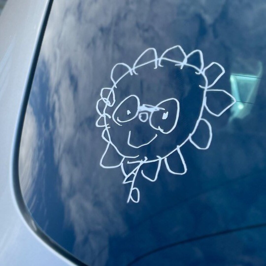 Custom Kids Drawing Car Decal - Etsy