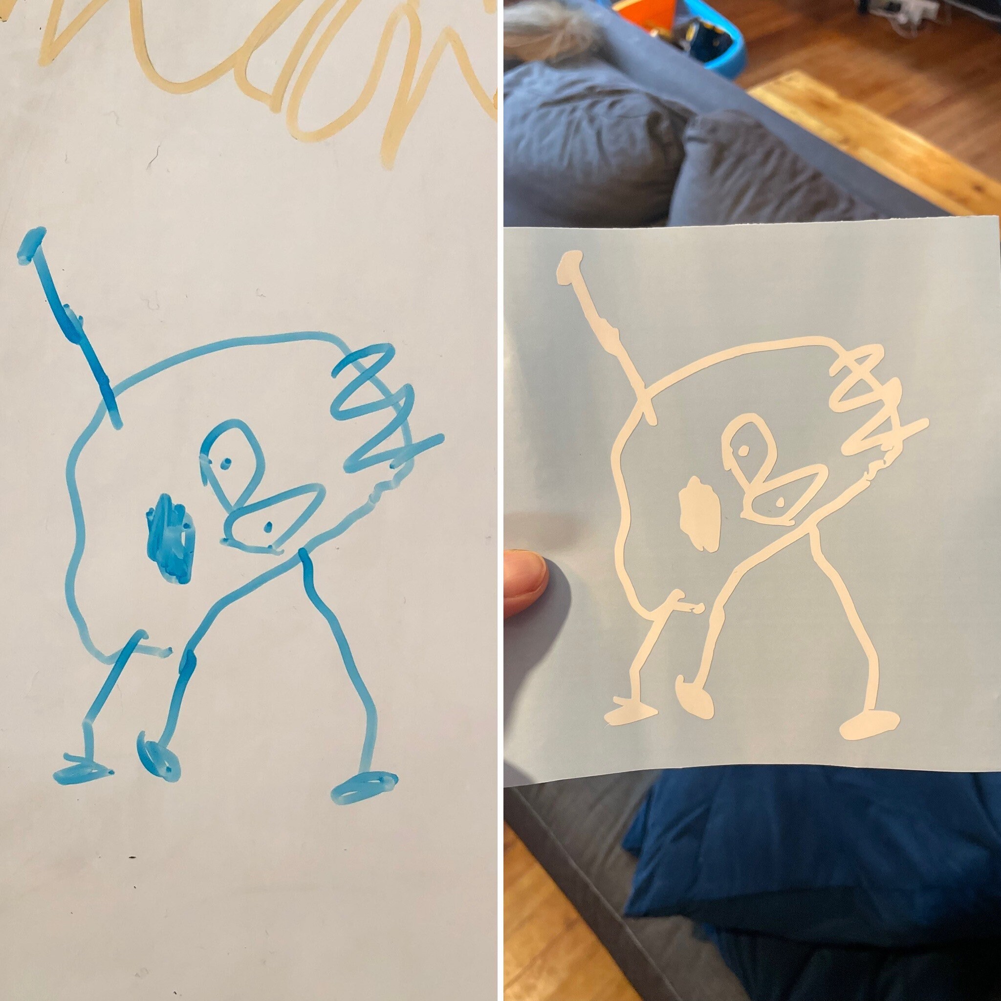 Custom Kids Drawing Car Decal - Etsy