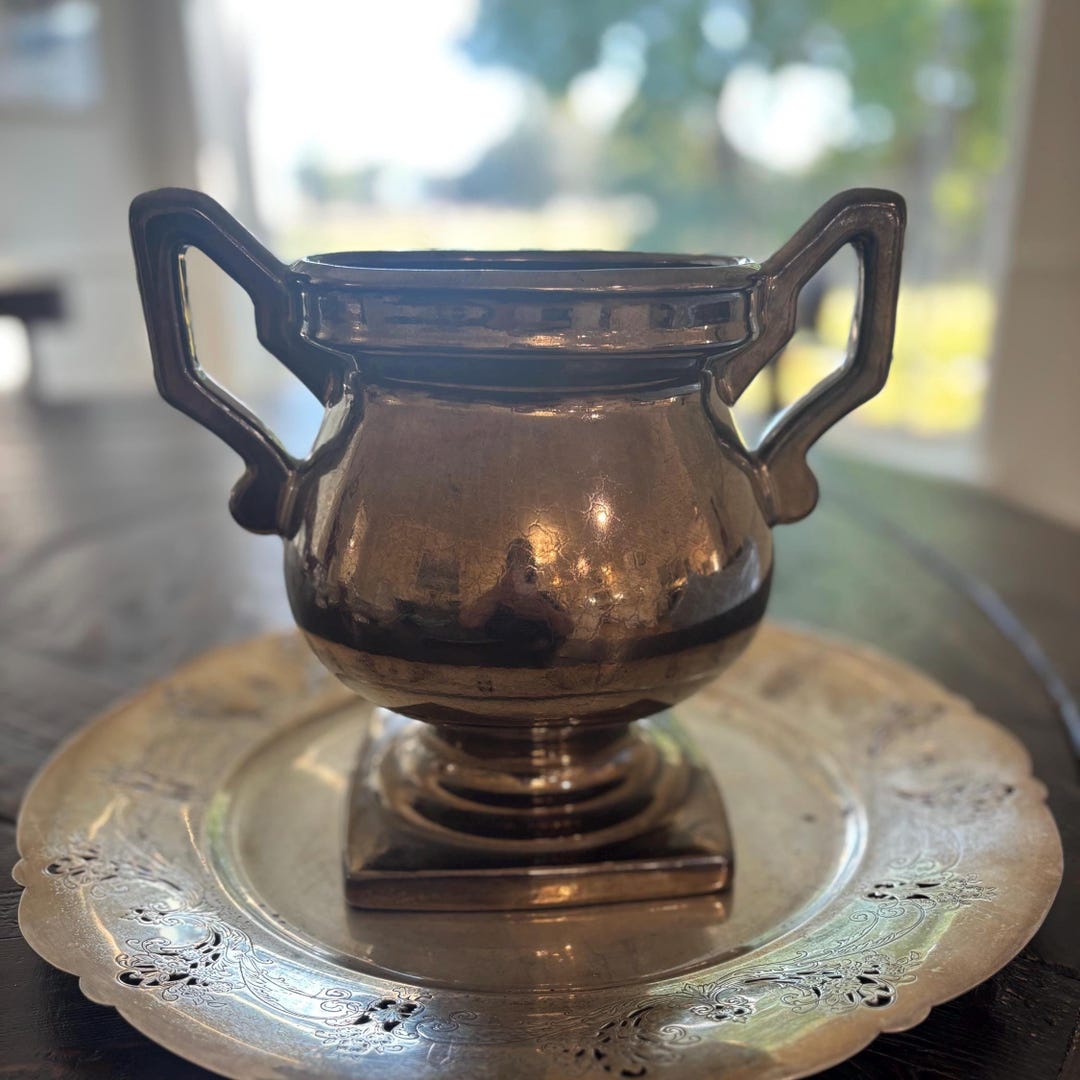 Vintage Haeger Pottery Double Handle Urn – Metallic Bronze Glaze, 7.5 ...