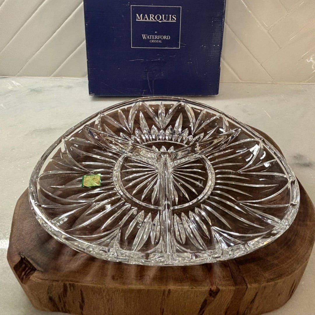 Waterford Crystal Relish Tray: Saxony 3-part Candy Dish - Etsy