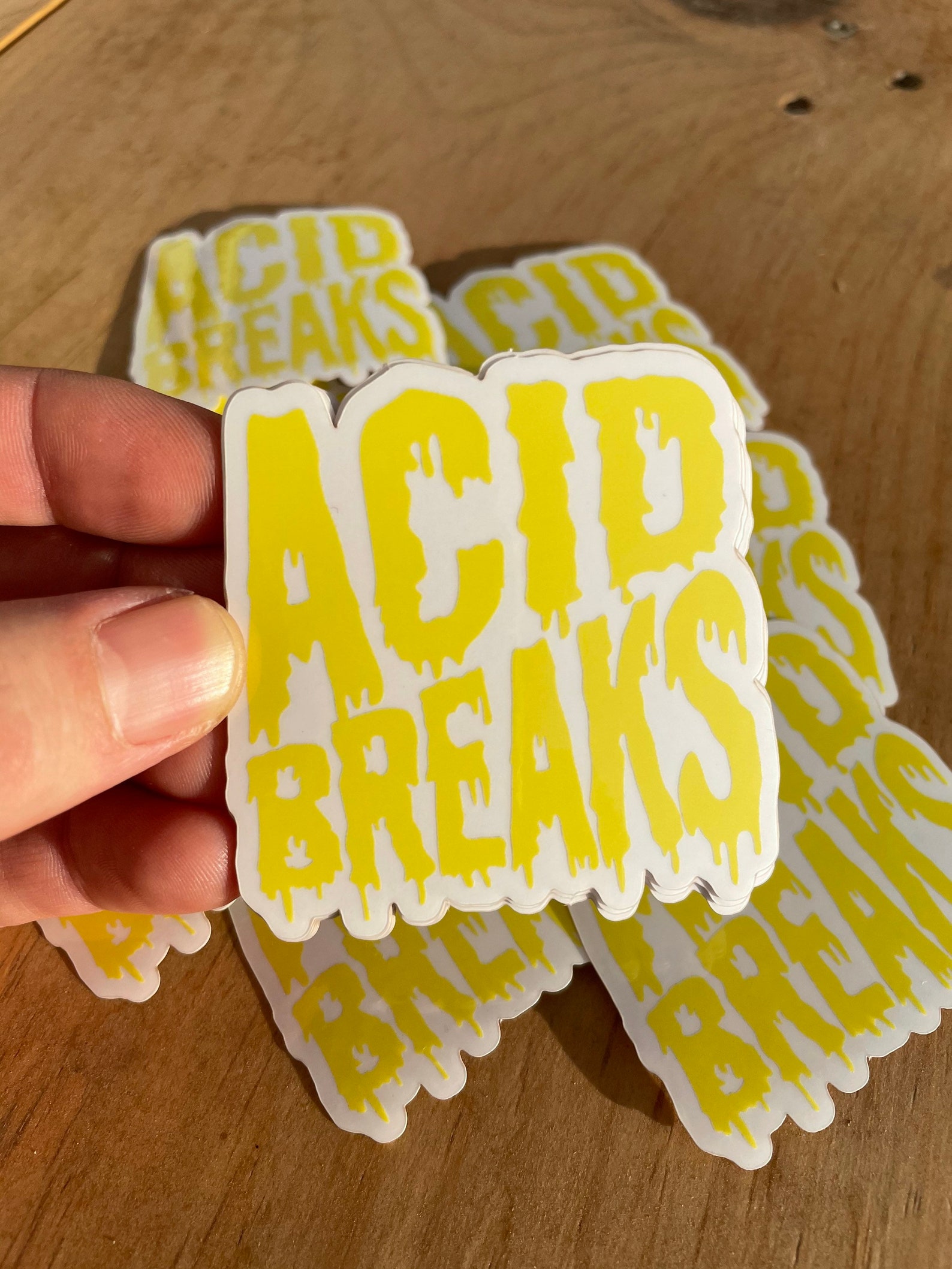 Acid Breaks Clear vinyl sticker 2.5x2.5 | Etsy