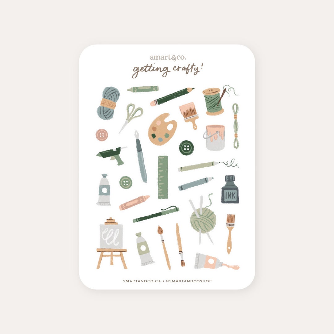 GETTING CRAFTY Sticker Sheet | Crafting Bullet Journal Stickers ...