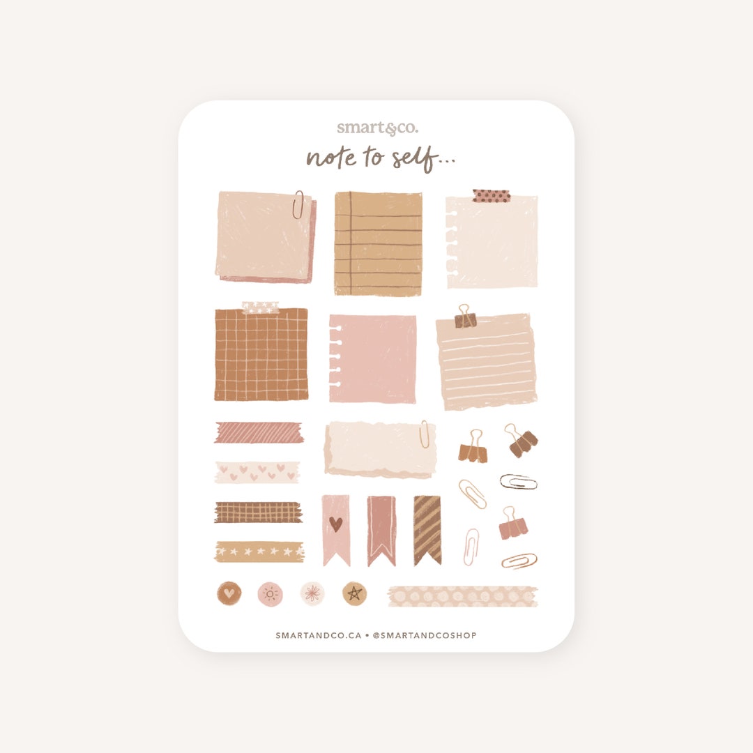 NOTE TO SELF Sticker Sheet | Bullet Journal Stickers, Planner Stickers ...