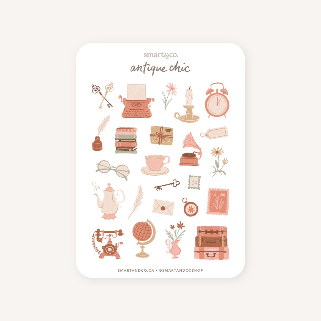 ANTIQUE CHIC Sticker Sheet | Bullet Journal Stickers, Planner Stickers ...