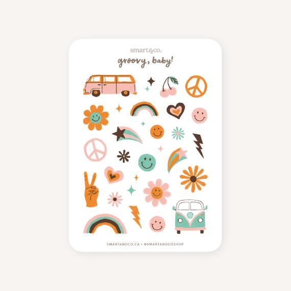 GROOVY BABY Sticker Sheet Bullet Journal Stickers Planner | Etsy