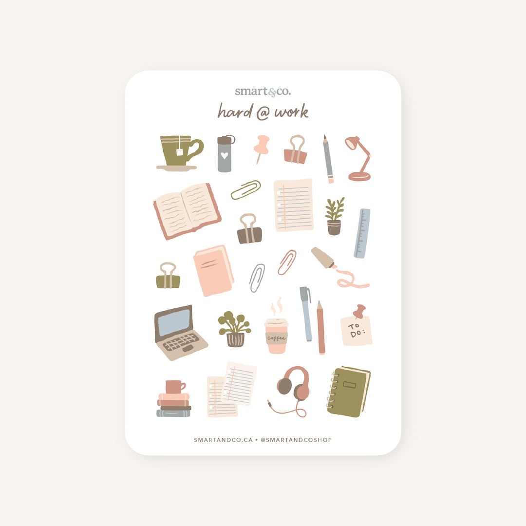 HARD WORK Sticker Sheet Bullet Journal Stickers Planner - Etsy
