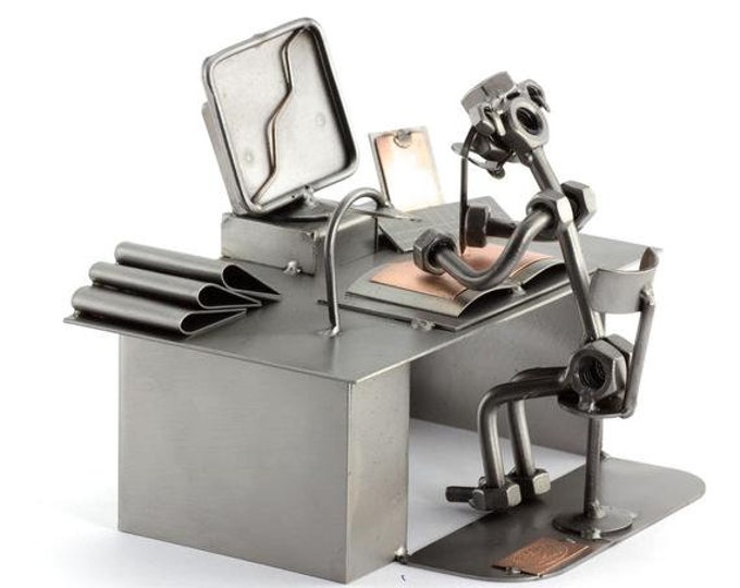 Nuts and Bolts Sculpture mechanic Desk Organizer Office Tidy Handmade ...