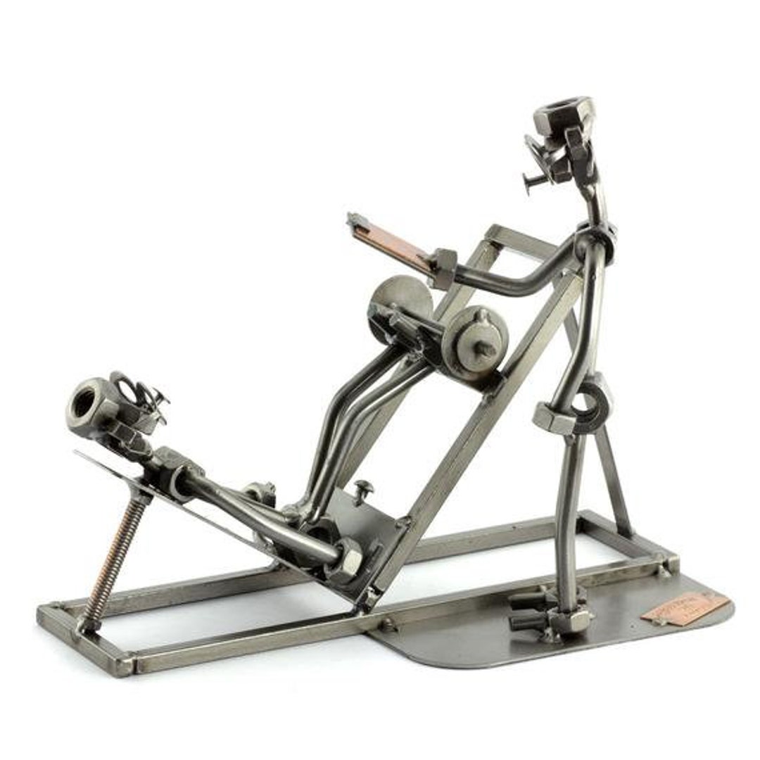 Nuts and Bolts Sculpture "fitness-trainer" - Handmade Ornament Figurine ...