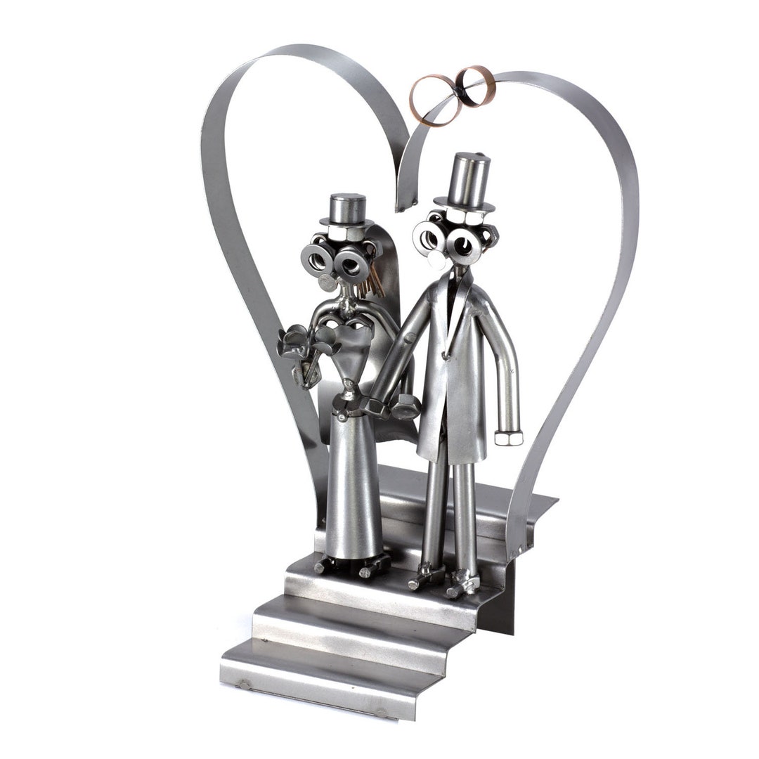 Nuts and Bolts Sculpture "the Bride and Groom" - Handmade Ornament ...