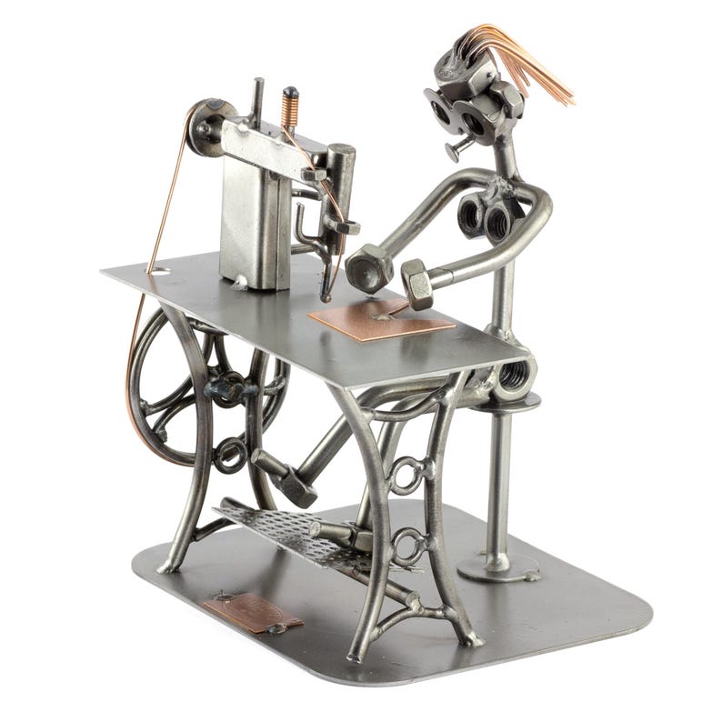 Nuts and Bolts Sculpture "sewing Machine" - Handmade Ornament Figurine ...