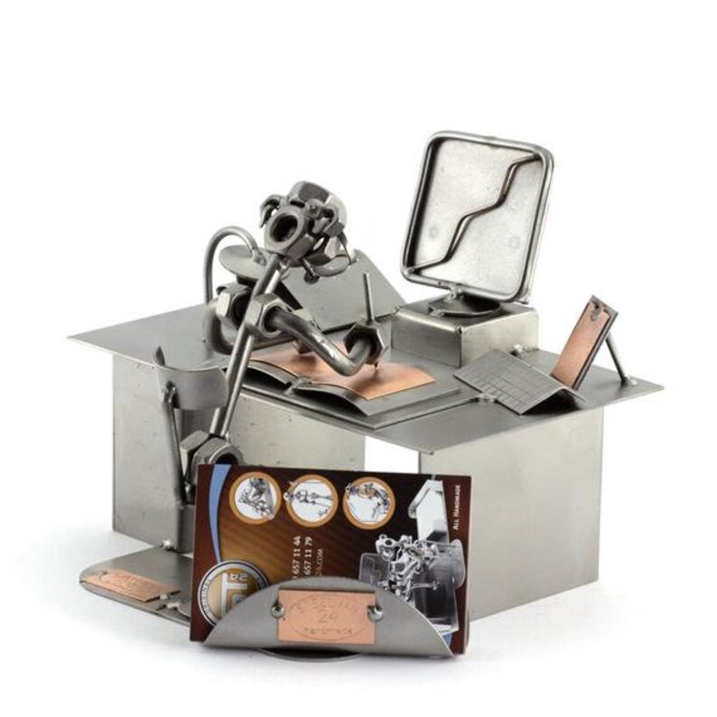 Nuts and Bolts Sculpture computer With Business Card | Etsy