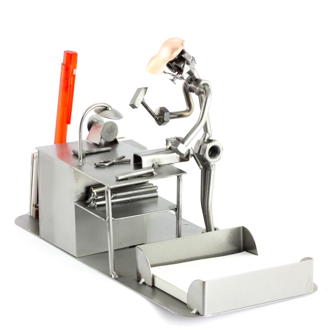 Nuts and Bolts Sculpture "locksmith Desk Organizer Office Tidy ...