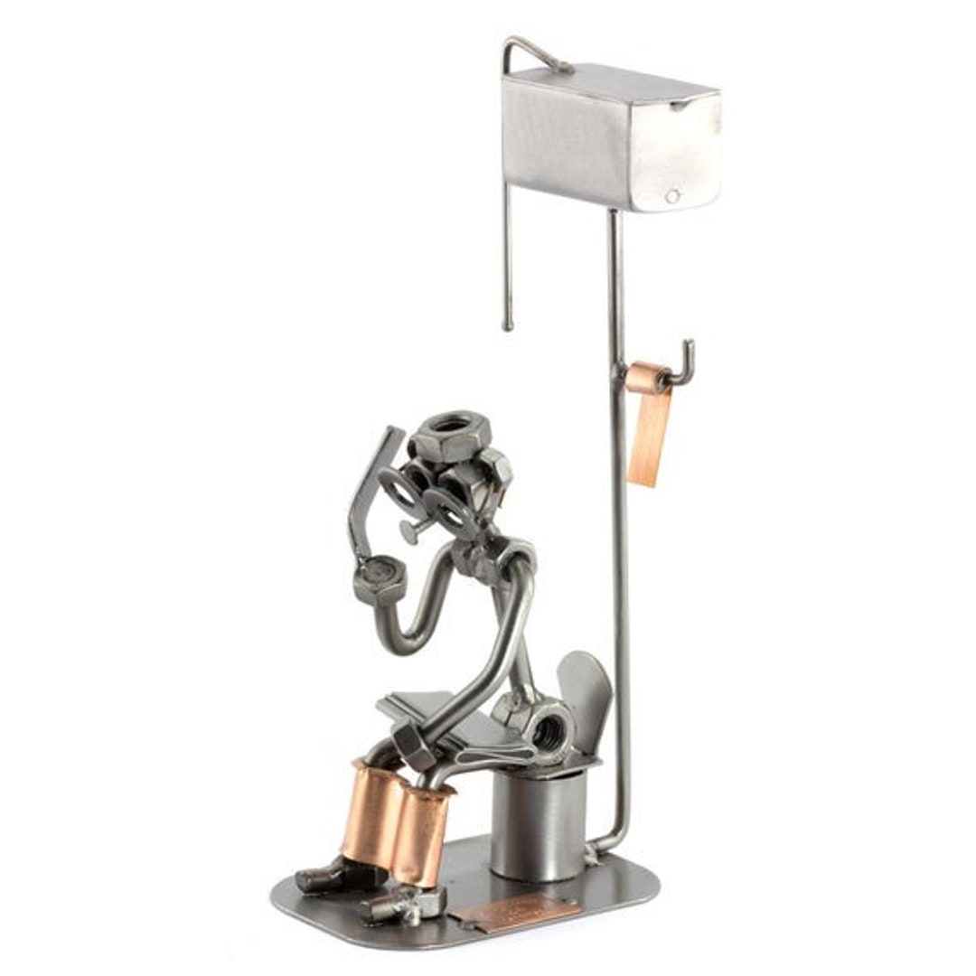Nuts and Bolts Sculpture loo Man With Mobile Handmade Ornament Figurine ...