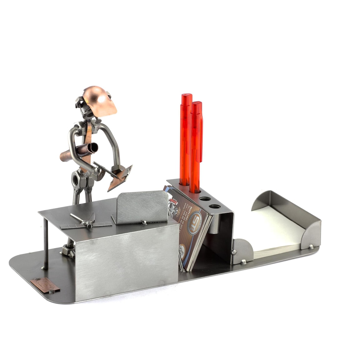 Nuts and Bolts Sculpture "engineer Desk Organizer Office Tidy ...