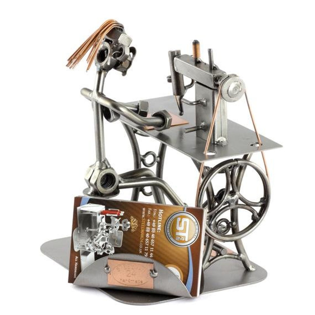 Nuts and Bolts Sculpture sewing Machine With Business Card Holder ...