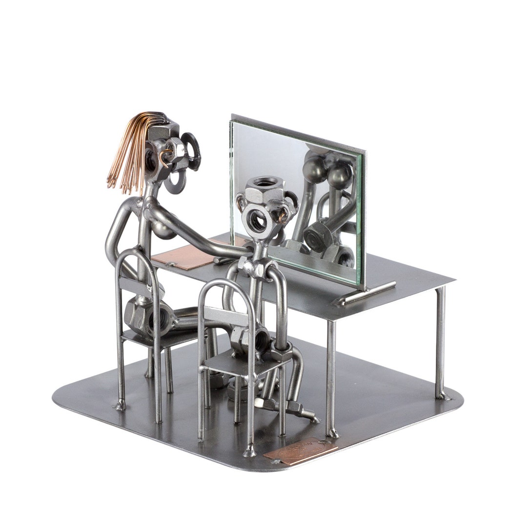 Nuts and Bolts Sculpture "speech Therapy" - Handmade Ornament Figurine ...