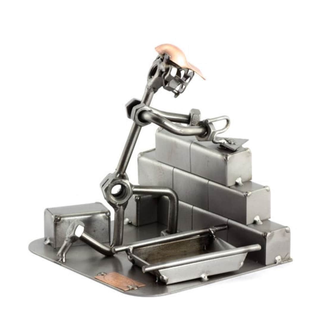 Nuts and Bolts Sculpture "bricklayer" - Handmade Ornament Figurine - Etsy