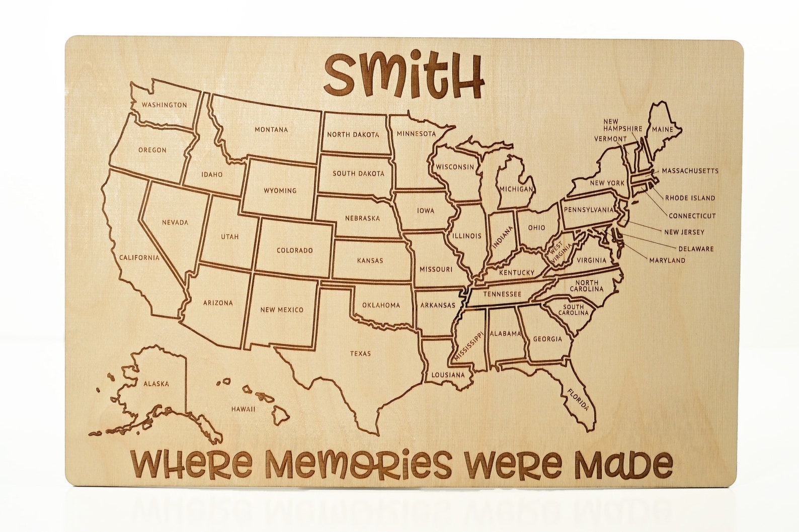 Custom Wooden Map of United States Handmade DIY Places Ive - Etsy