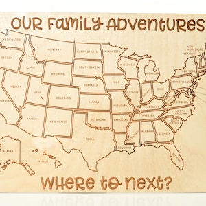 Custom Wooden Map of United States, Handmade DIY, Places Ive Been ...