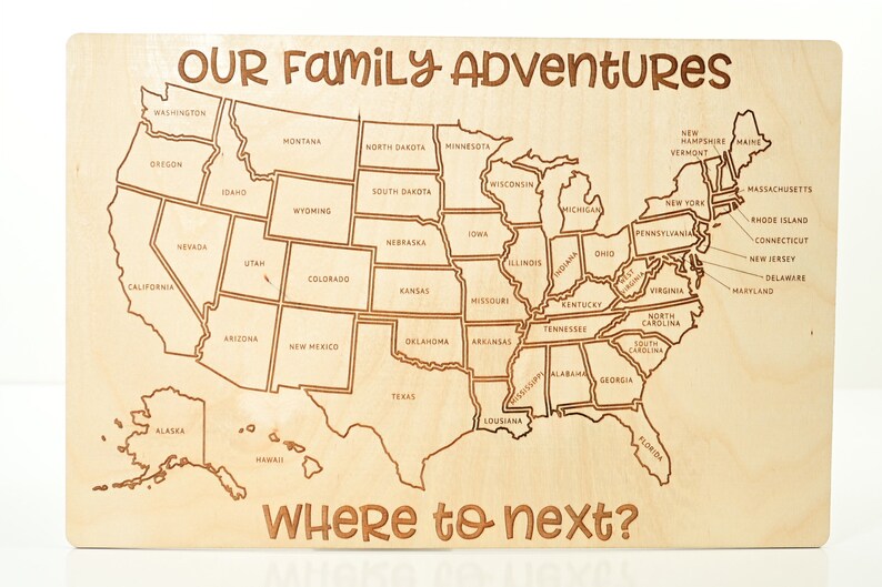 Custom Wooden Map of United States Handmade DIY Places Ive - Etsy