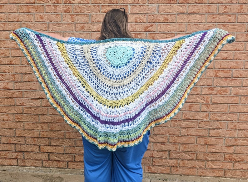 Mandala Shawl Crochet Shawl Half Circle Shawl Hand - Etsy