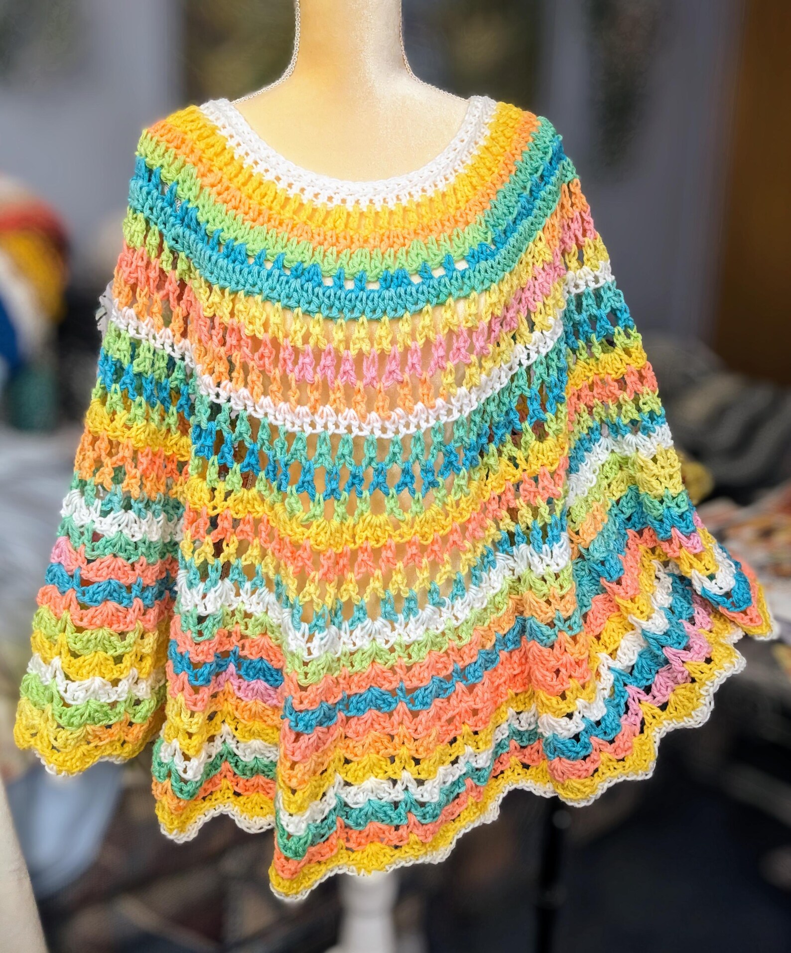3 Crochet Poncho Patterns, Serape, Shells, Loops (digital Download) - Etsy