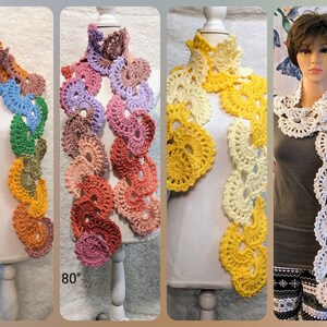 Oyster Shell Lace, Scarf, Crochet Scarf, Lady Scarf, Fashion, Accessory ...