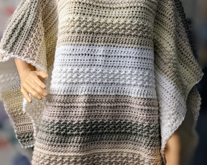 Crochet Serape Poncho - Navajo Style - Crochet PDF Pattern - Etsy Israel