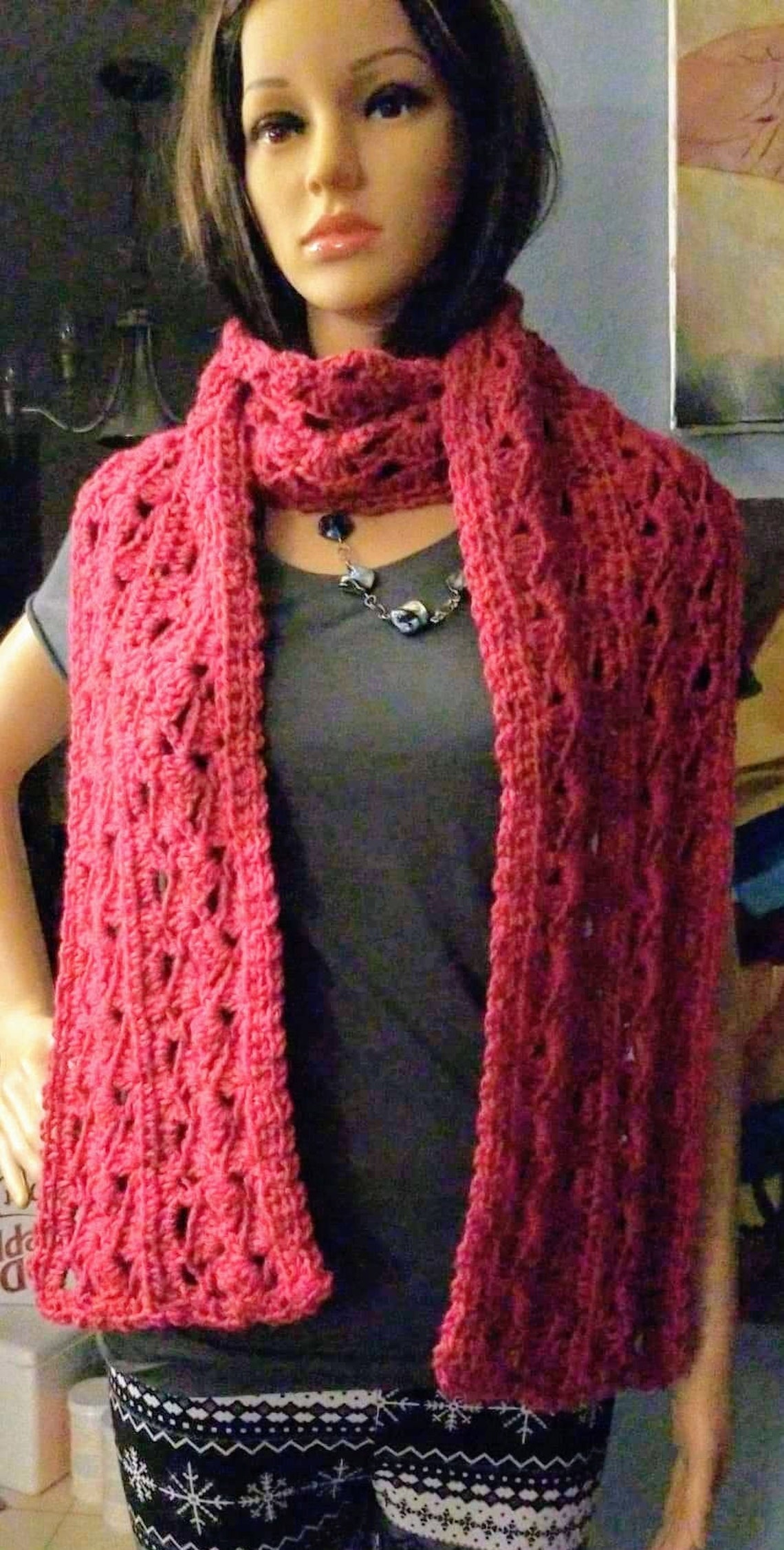 Slanted Lace Shell Scarf Digital Pattern Crochet Pattern - Etsy