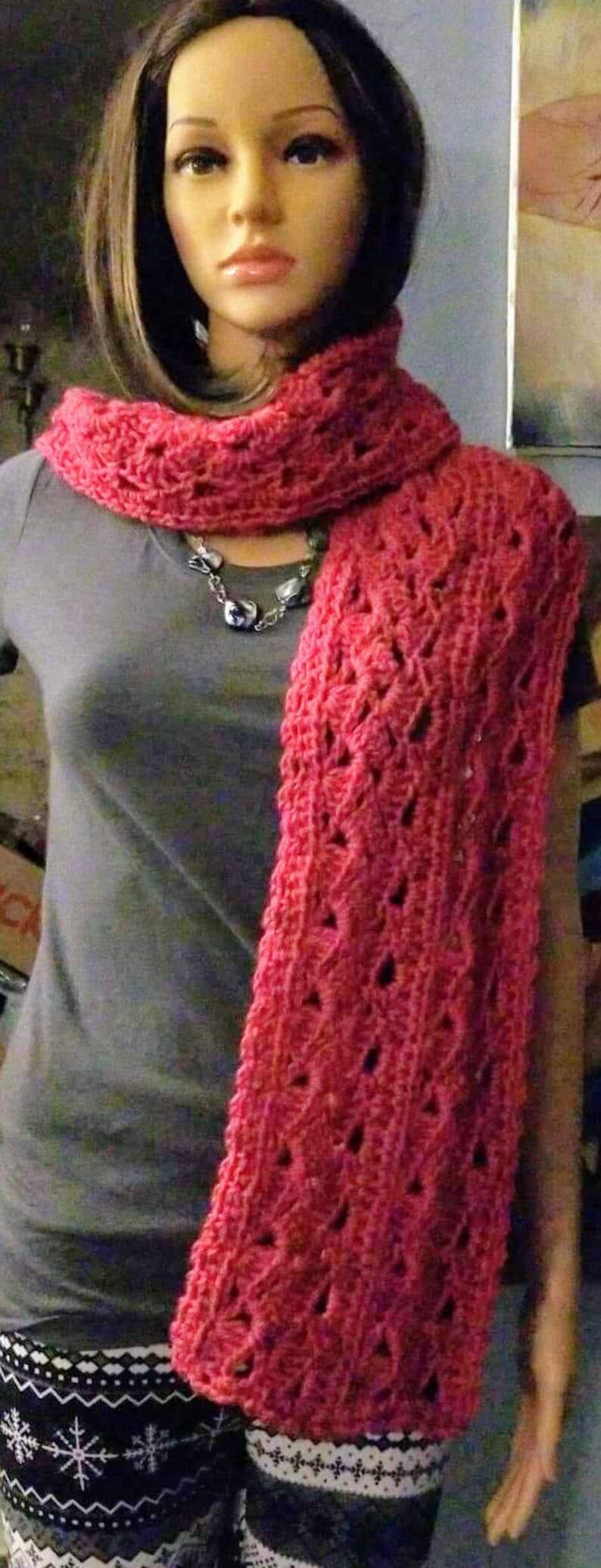 Slanted Lace Shell Scarf Digital Pattern Crochet Pattern - Etsy