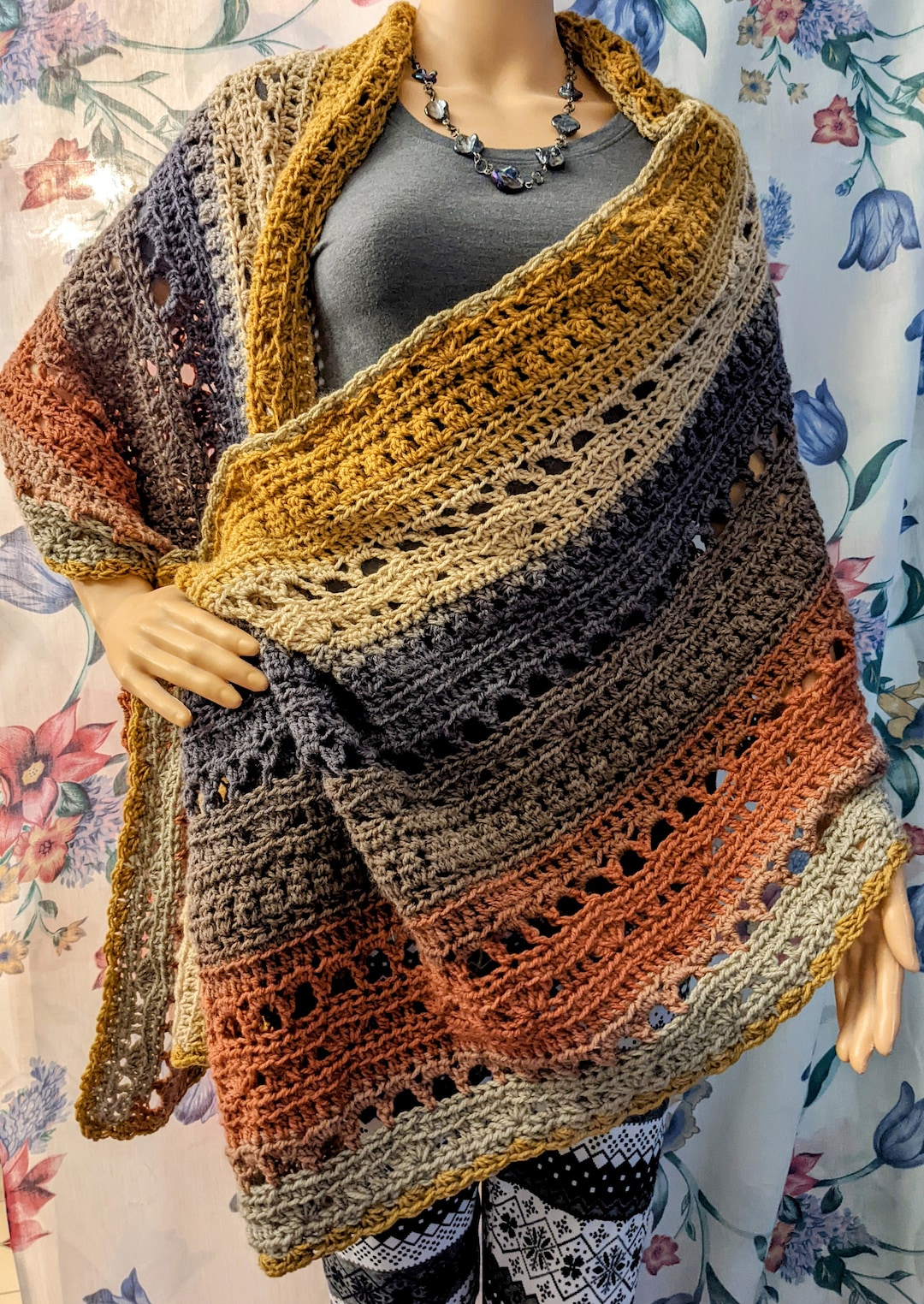 Grace Shawl, Digital Pattern, Crochet Pattern, Crochet Shawl, Digital ...